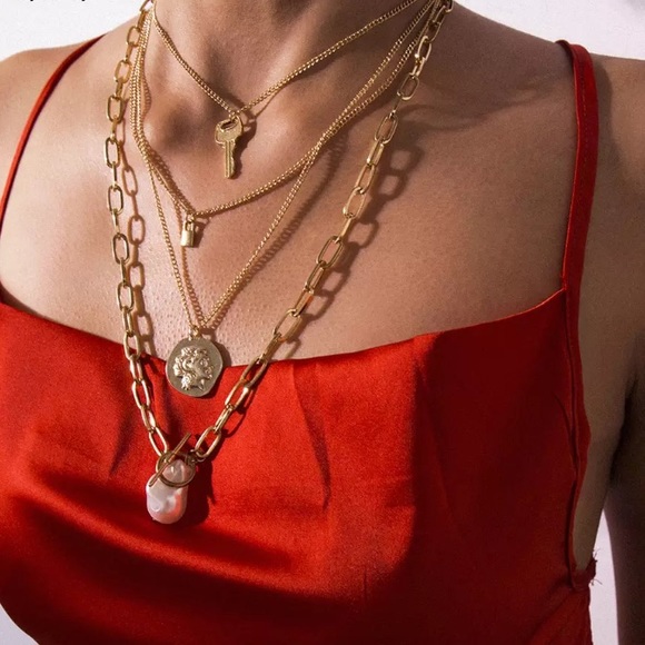 Jewelry | Fashion Chunky Gold Tone Necklace Statement | Poshmark